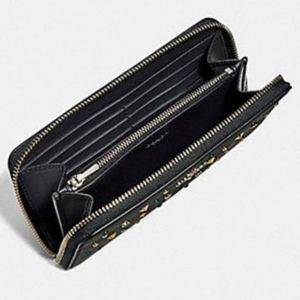 Coach | Bags | Coach Star Studded Black Pebble Leather Wallet Nwt ...